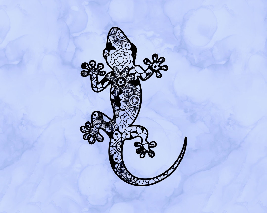 Gecko Zentangle Decal - Etsy