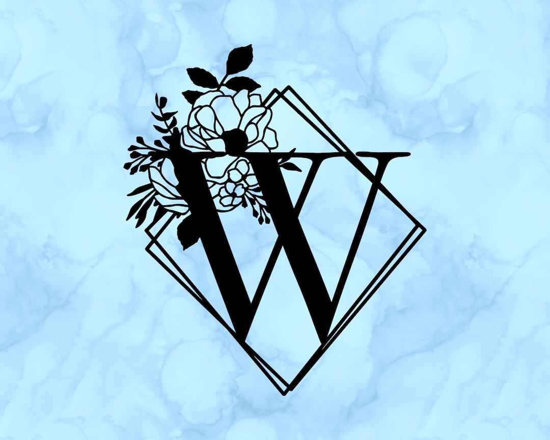Floral Letter W Decal - Etsy