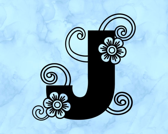 Swirl Letter J Decal - Etsy