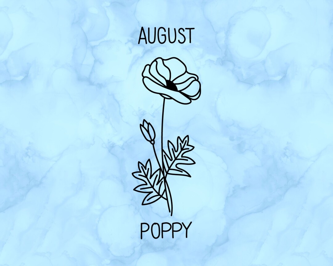 August Birth Flower Poppy Decal - Etsy