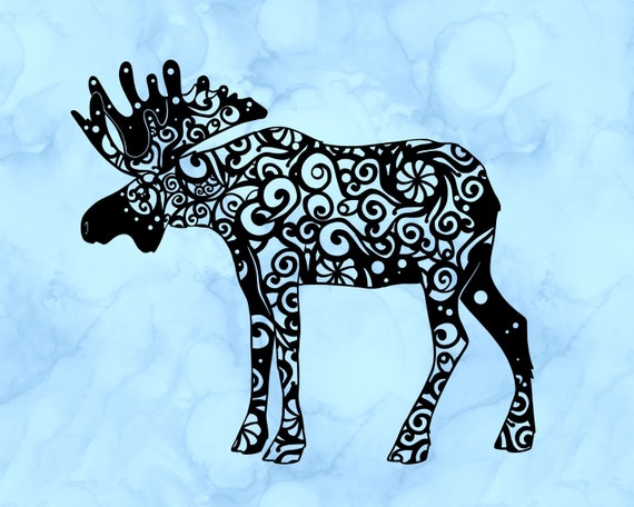 Moose Zentangle Decal | Etsy