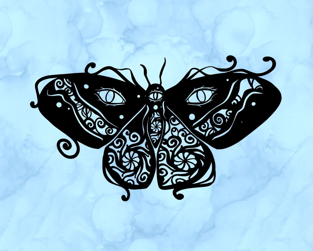 Luna Moth Zentangle Decal - Etsy