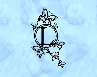 Butterfly Letter L Decal - Etsy