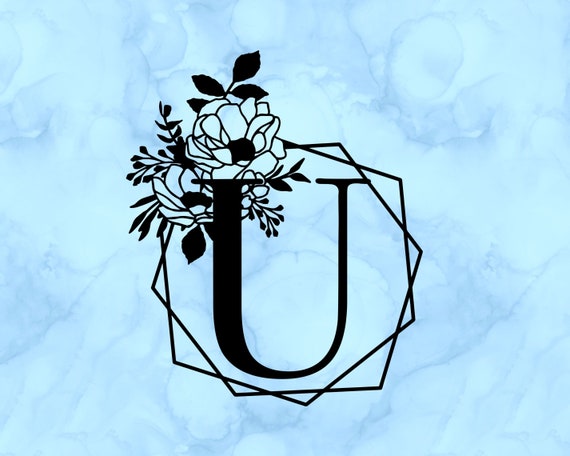 Floral Letter U Decal - Etsy