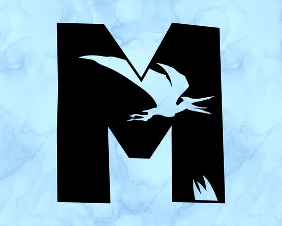 Dinosaur Letter M Decal - Etsy