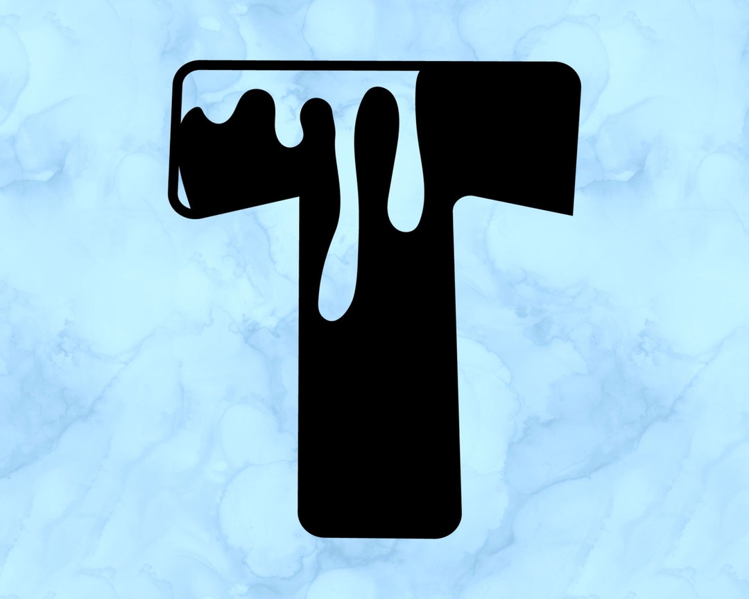 Drip Letter T Decal - Etsy
