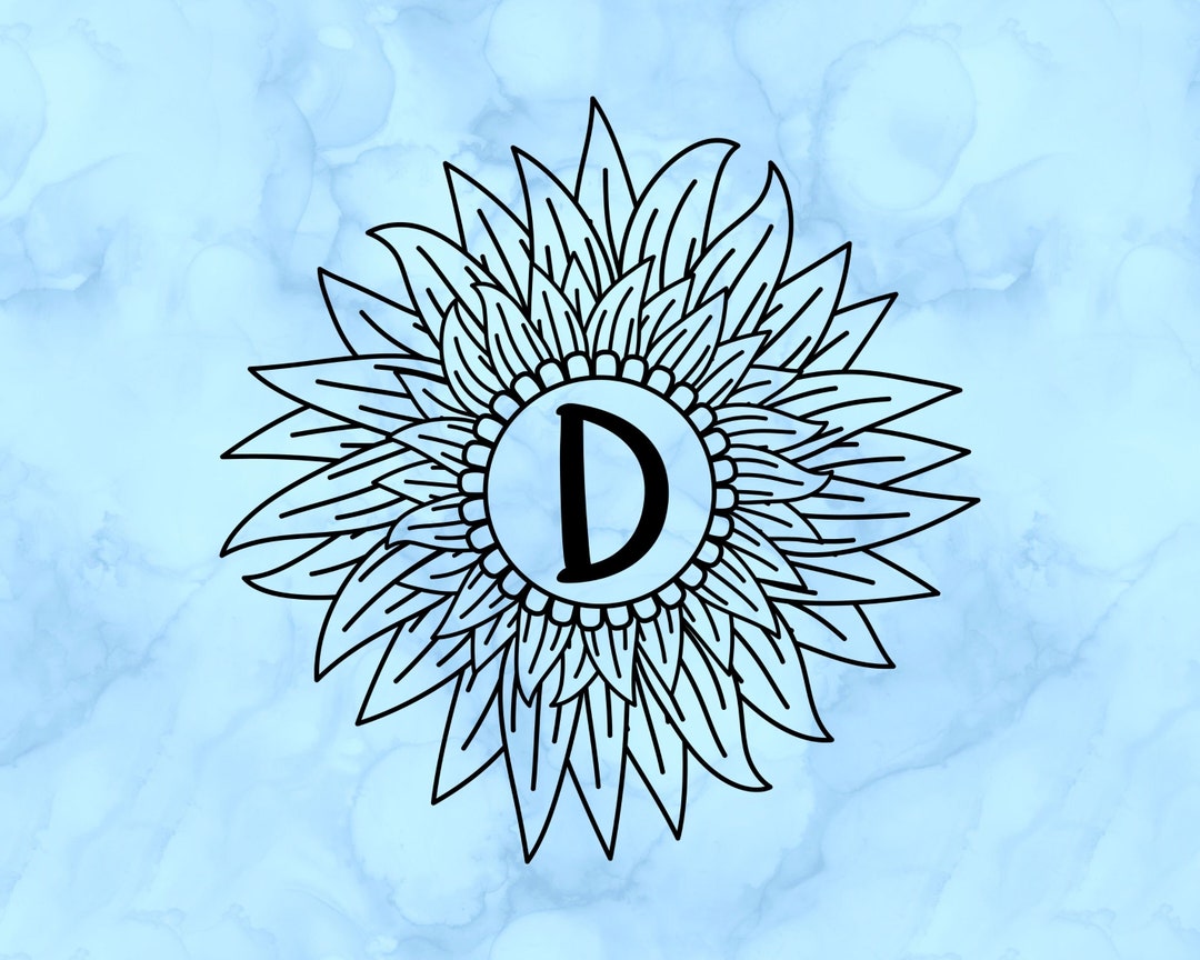Sunflower Letter D Decal - Etsy