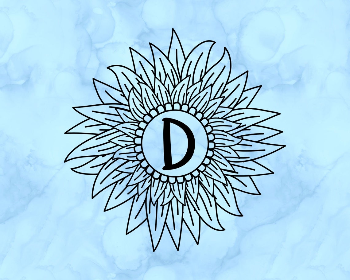 Sunflower Letter D Decal - Etsy