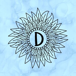 Sunflower Letter D Decal - Etsy