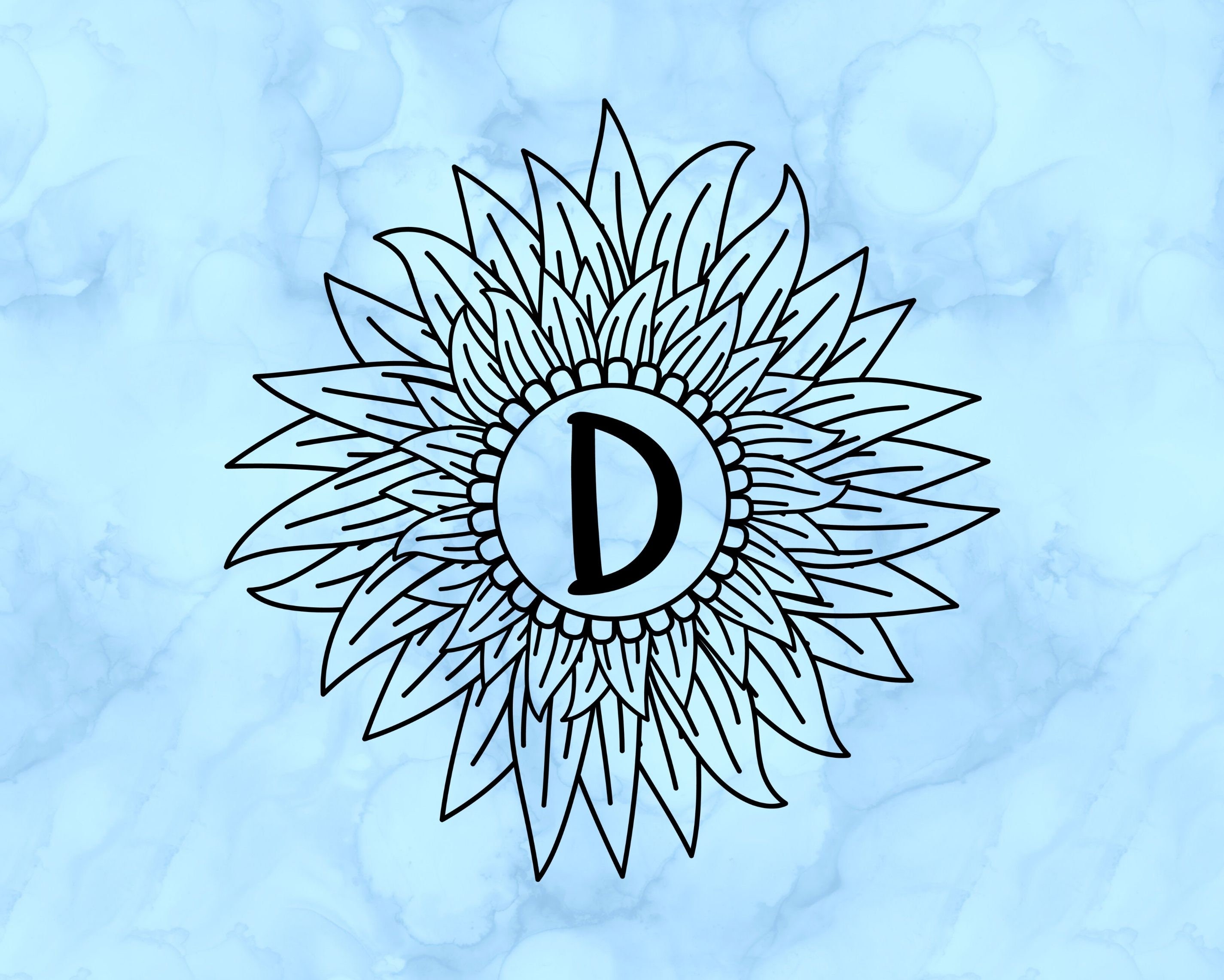Sunflower Letter D Decal - Etsy