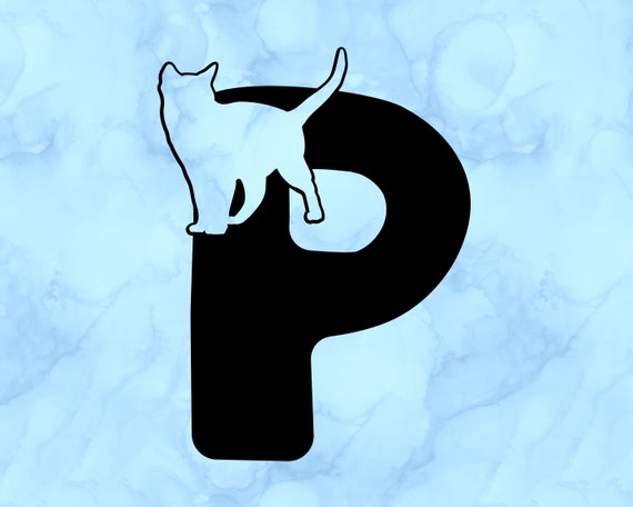 Cat Letter P Decal - Etsy