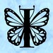 Butterfly Letter I Decal - Etsy