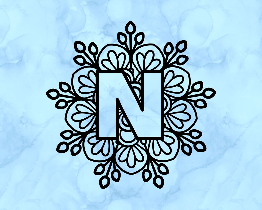 Floral Letter N Decal - Etsy