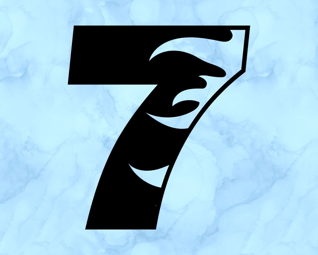 Flame Number 7 Decal - Etsy