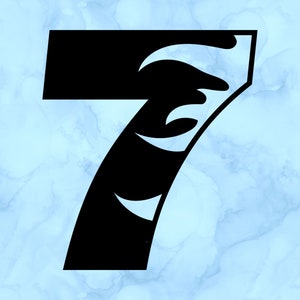 Flame Number 7 Decal - Etsy