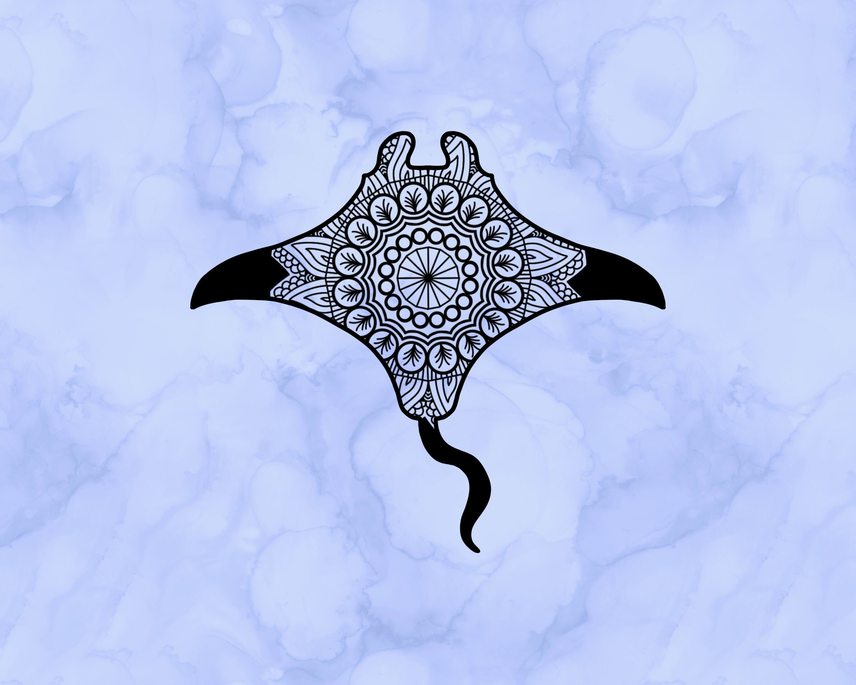 Manta ray zentangle decal | Etsy