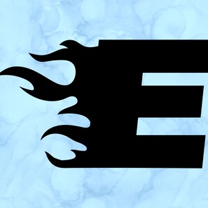 Flame Letter E Decal - Etsy