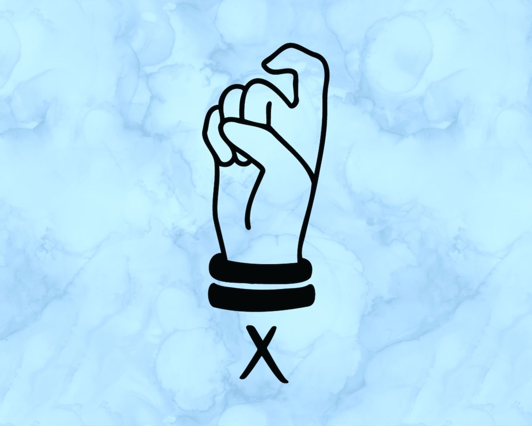 Sign Language Letter X Decal - Etsy