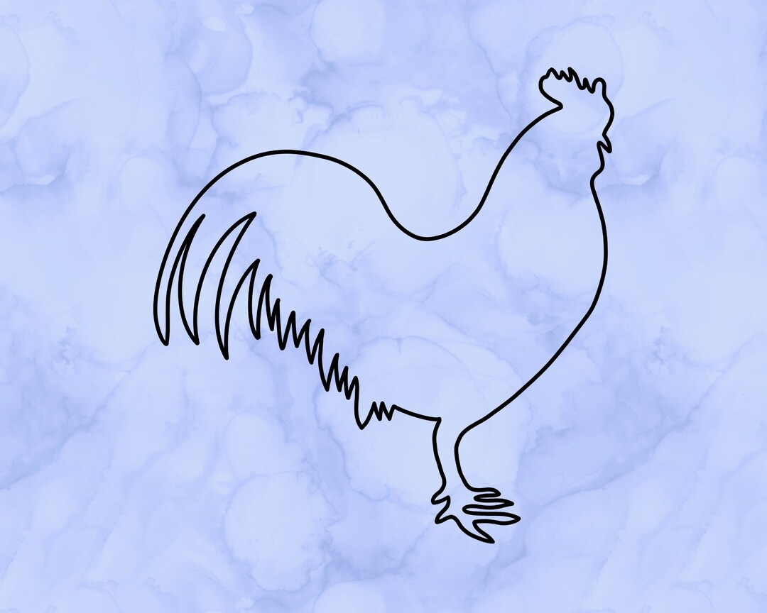 Rooster Outline Decal - Etsy