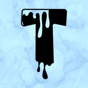 Drip Letter T Decal - Etsy