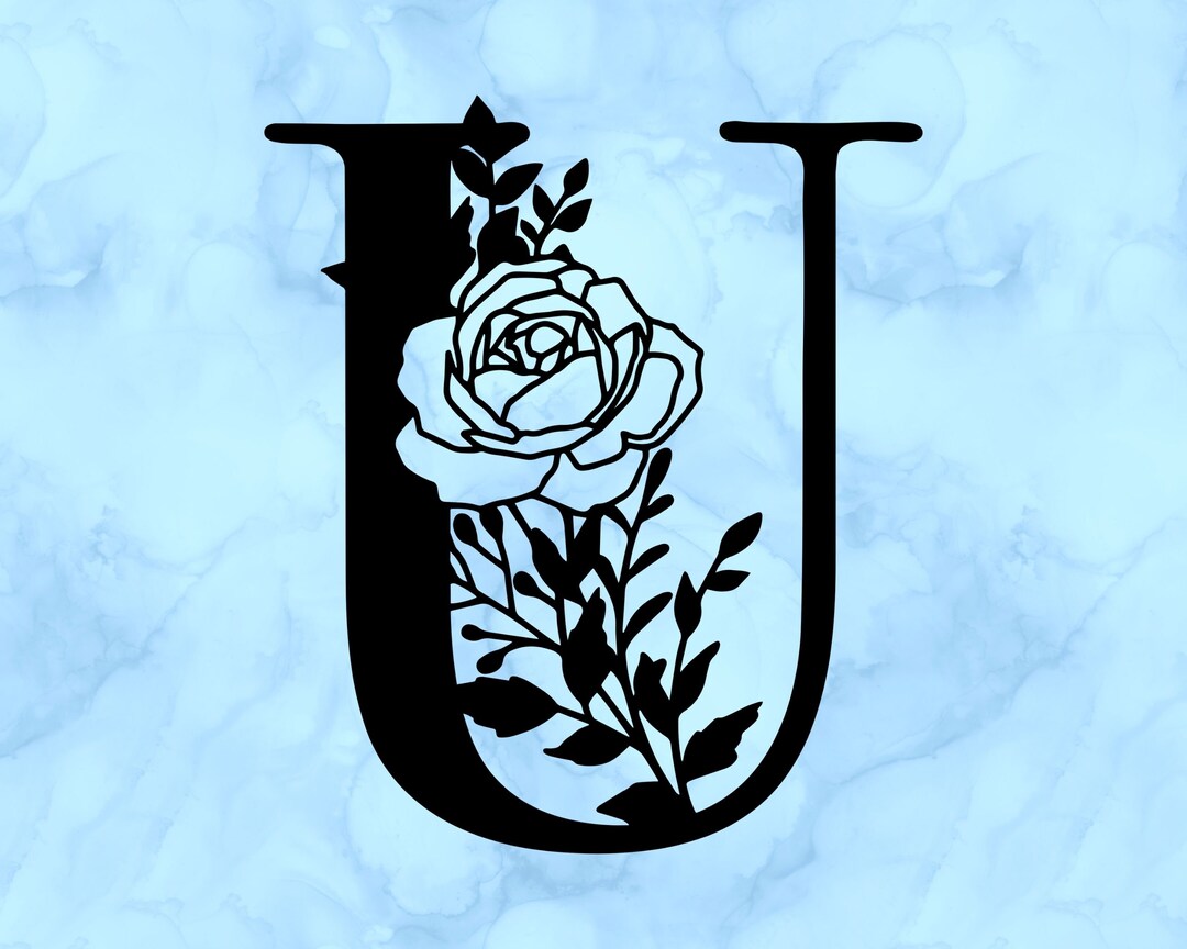Floral Letter U Decal - Etsy
