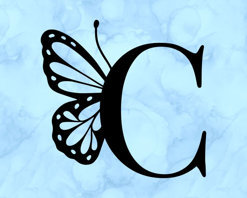 Butterfly Letter C Decal - Etsy