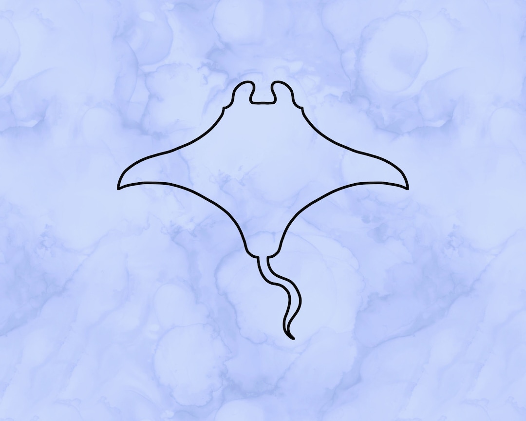 Manta Ray Outline Decal - Etsy