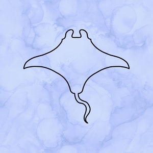 Manta Ray Outline Decal - Etsy