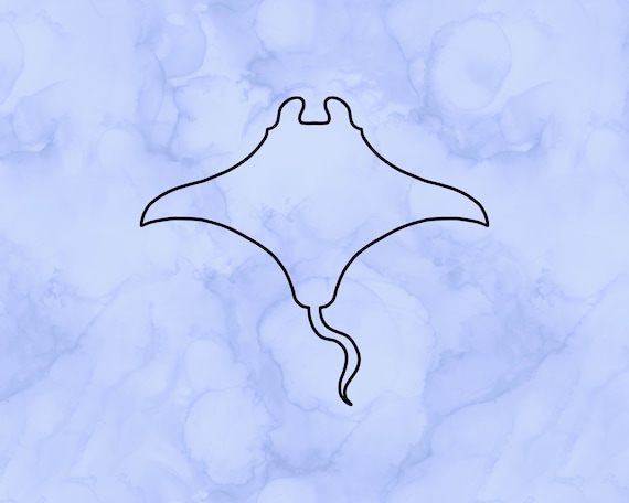 Manta Ray Outline Decal | Etsy
