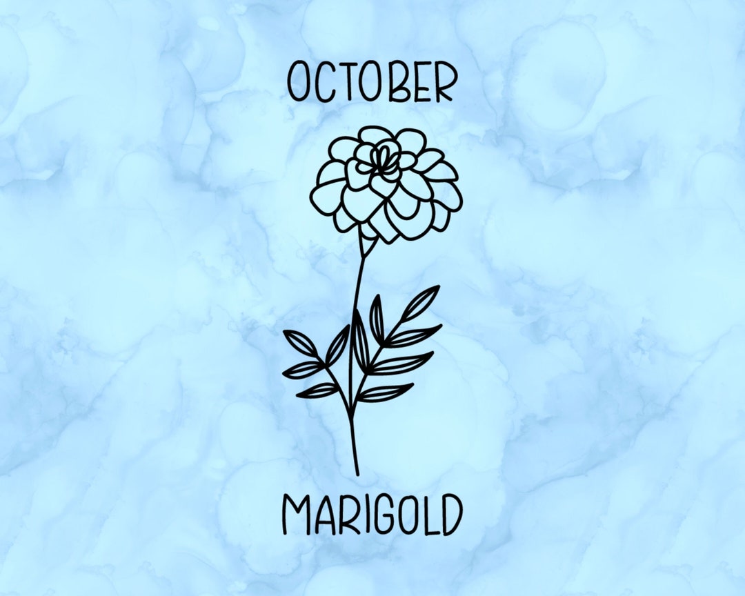 October Birth Flower Marigold Decal - Etsy