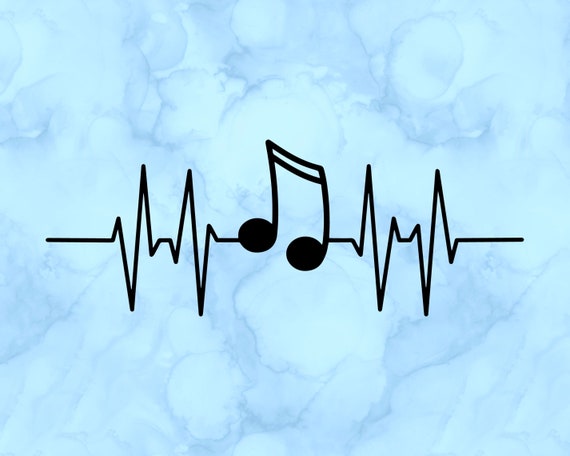 Music Note Heartbeat Decal - Etsy