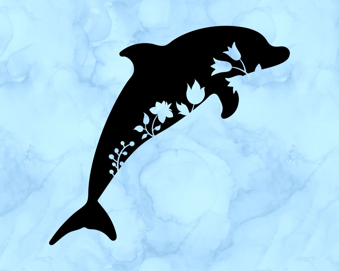 Floral Dolphin Decal - Etsy