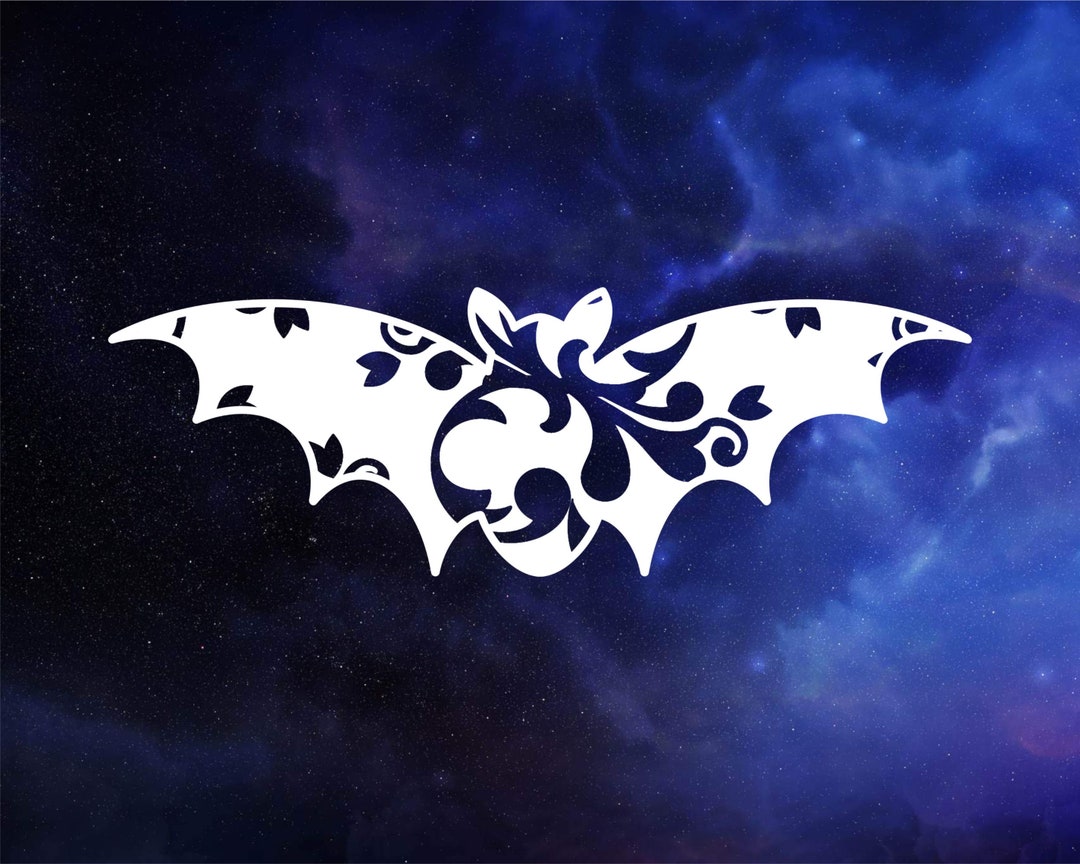 Floral Bat Decal - Etsy