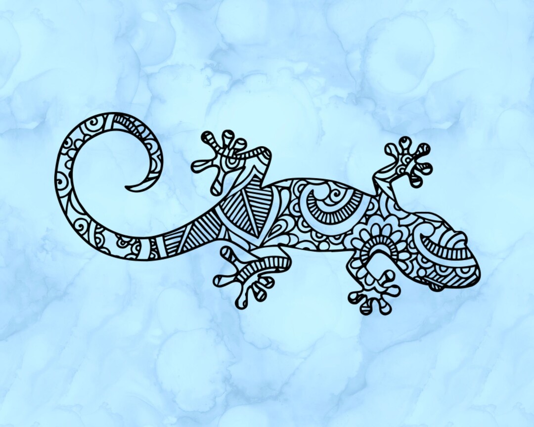 Gecko Zentangle Decal - Etsy