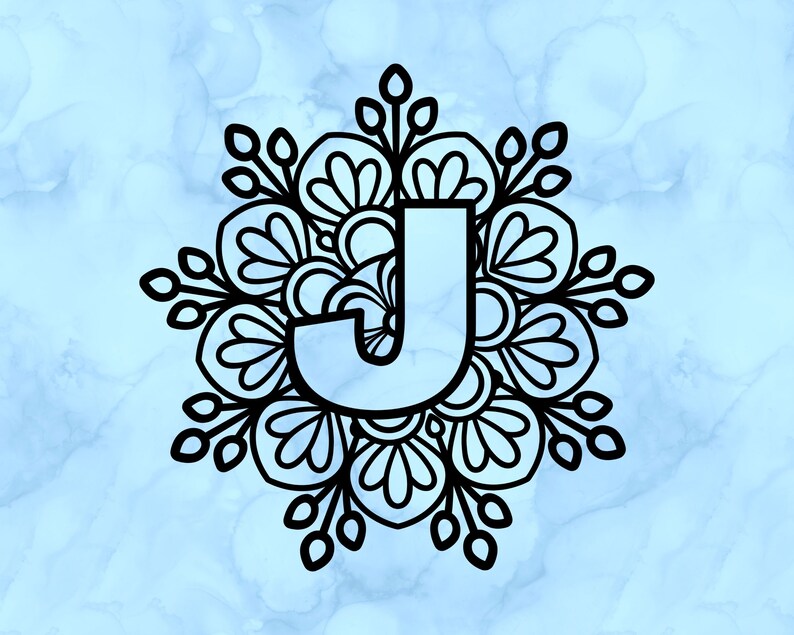 Floral Letter J Decal | Etsy