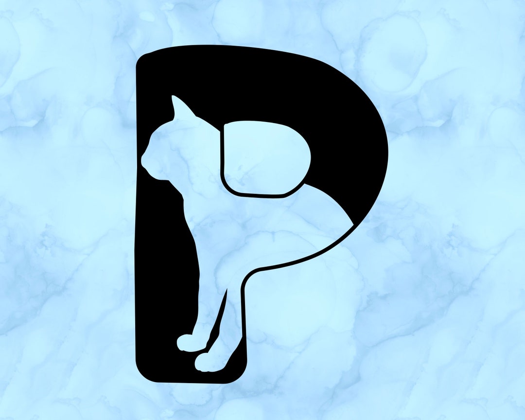 Cat Letter P Decal - Etsy