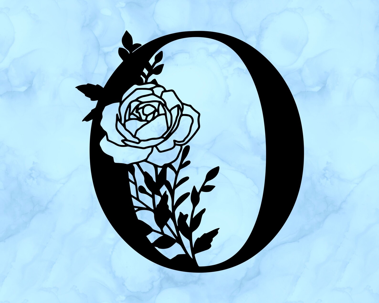 Floral Letter O Decal - Etsy