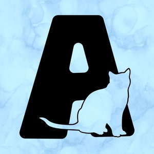 Cat Letter A Decal - Etsy