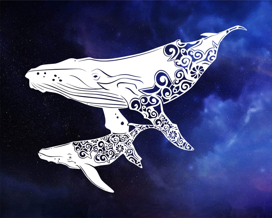 Humpback Whale Mom and Baby Zentangle Decal - Etsy