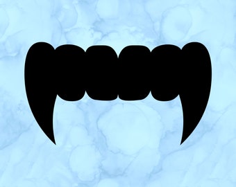 Retro Plastic Vampire Fangs Vinyl Decal Sticker Halloween - Etsy