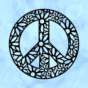 Floral Peace Sign Decal - Etsy