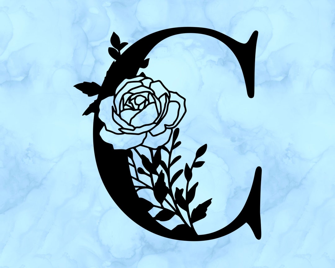 Floral Letter C Decal - Etsy