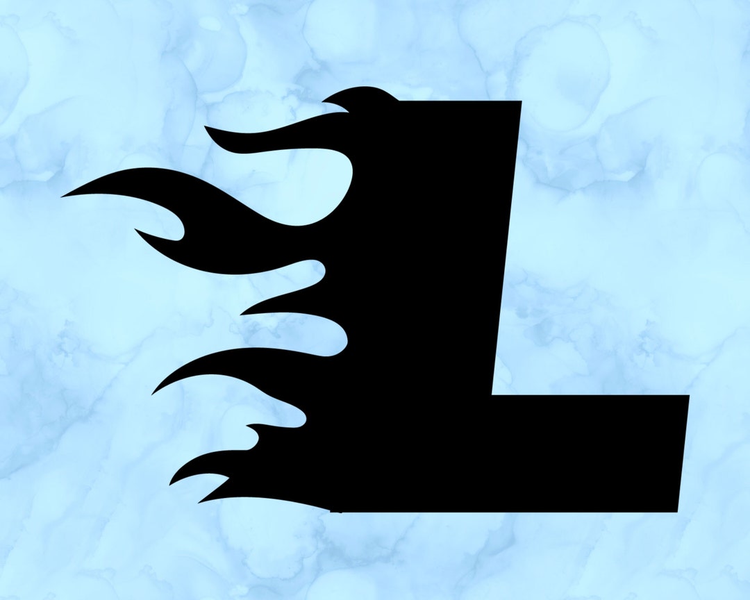 Flame Letter L Decal - Etsy