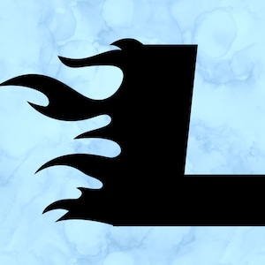Flame Letter L Decal - Etsy