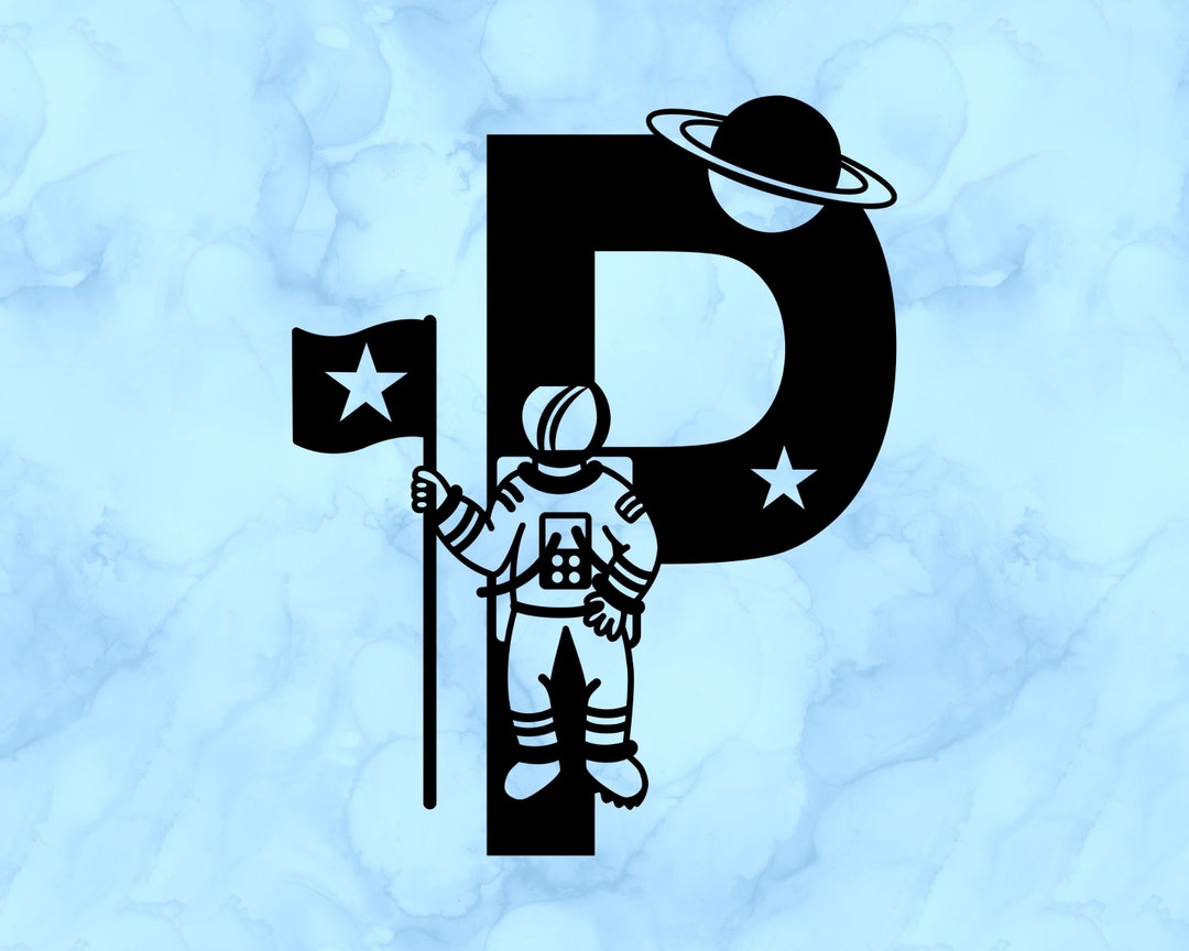 Astronaut Letter P Decal - Etsy