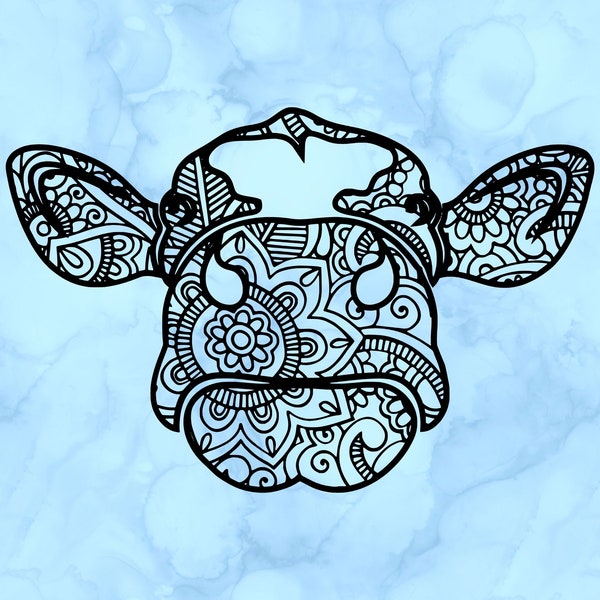 Zentangle Cow - Etsy