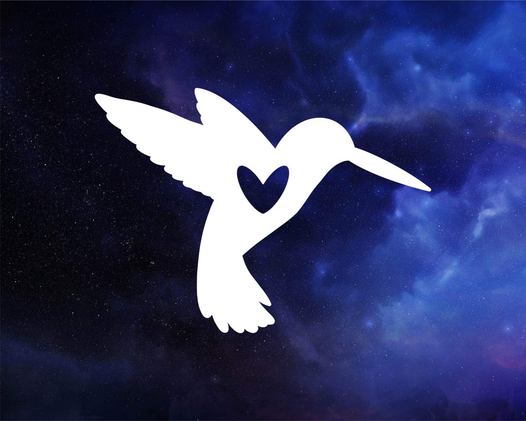 Hummingbird Heart Decal - Etsy