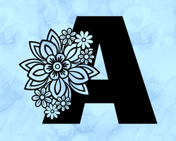 Floral Letter A Decal | Etsy
