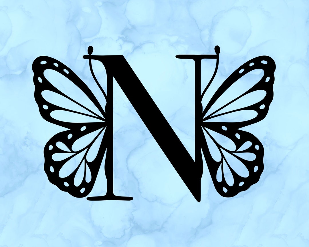 Butterfly Letter N Decal - Etsy