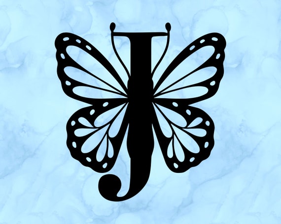 Butterfly Letter J Decal | Etsy